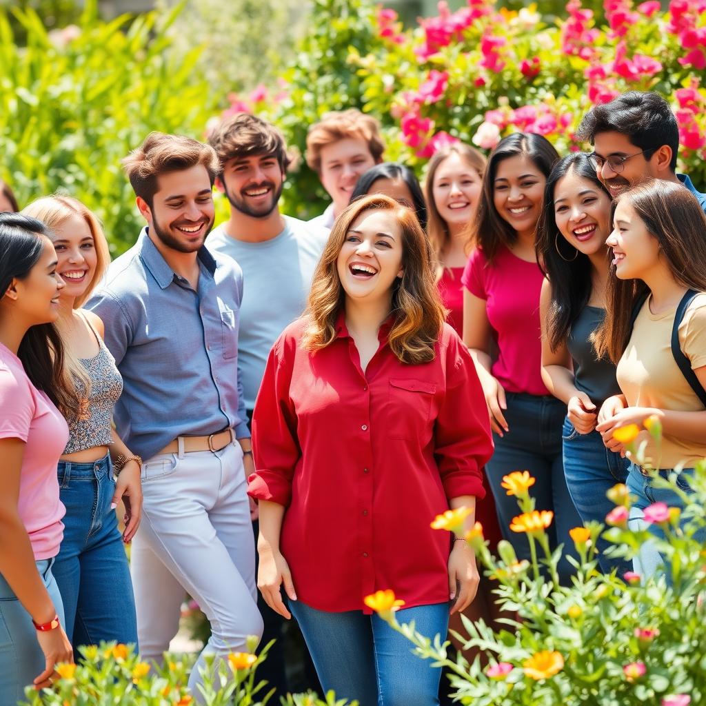 Joyful Outdoor Gathering: Capturing Friendship in Nature