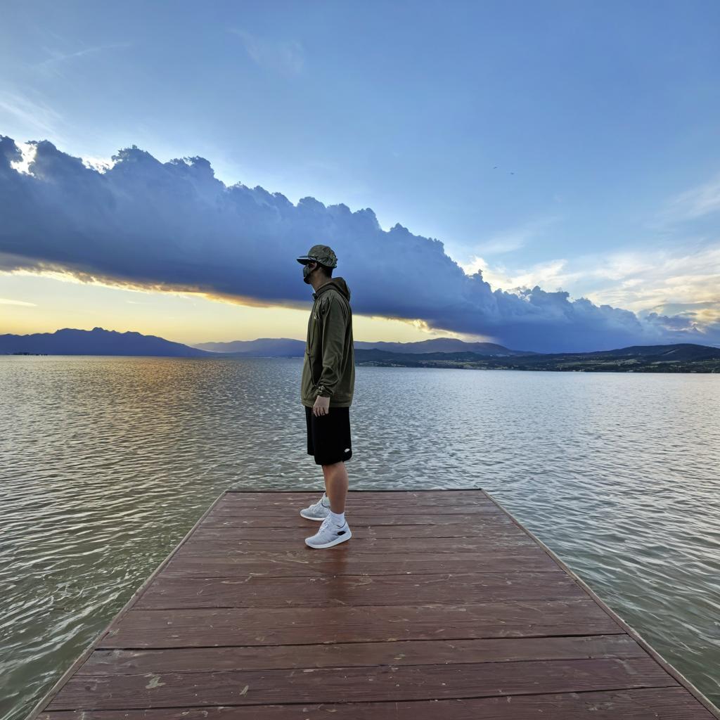 Tranquil Reflections: A Serene Landscape with Artistic Touches