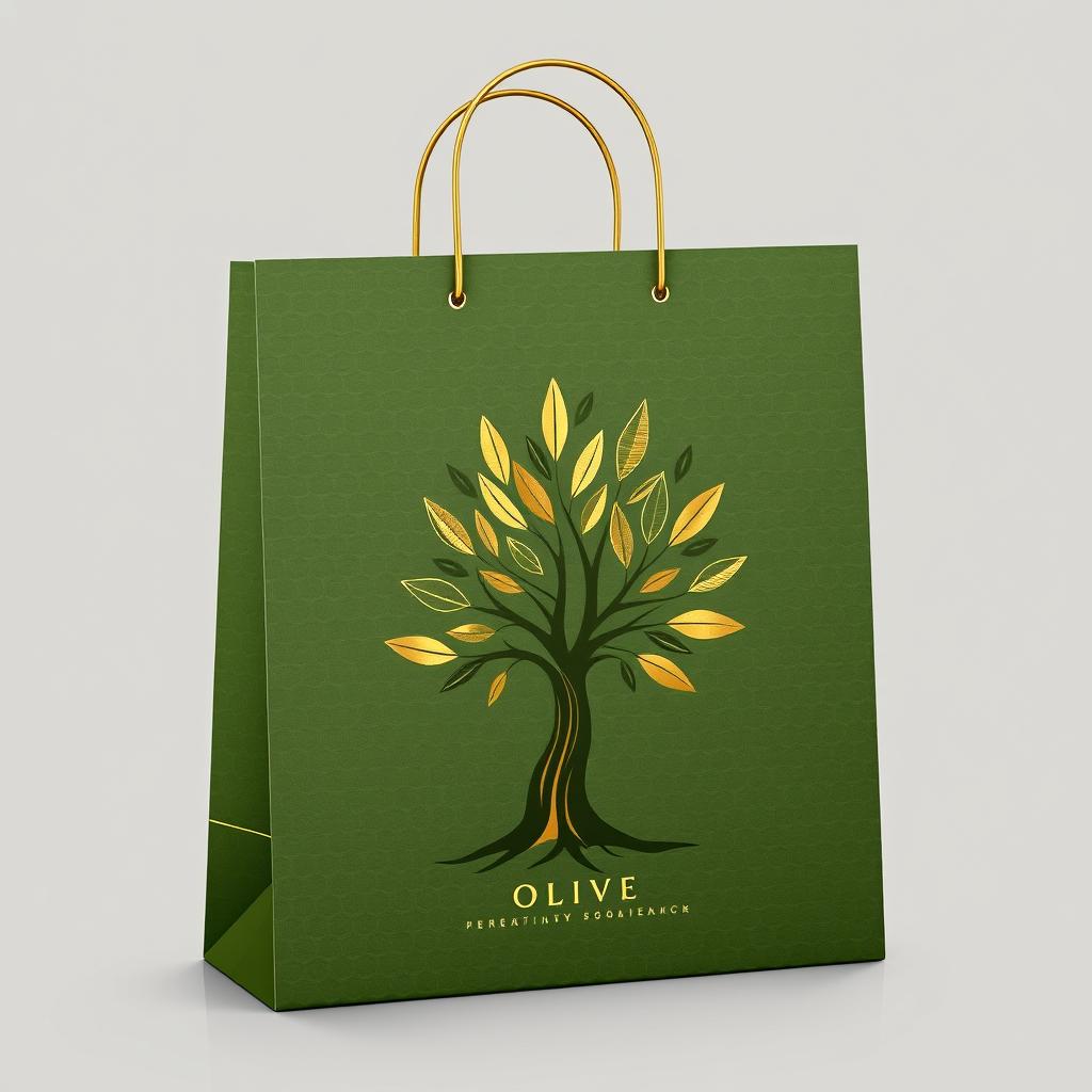 Elegant Olive Tree Luxury Paper Bag