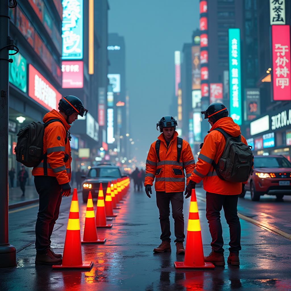 Vibrant Cyberpunk Street Scene