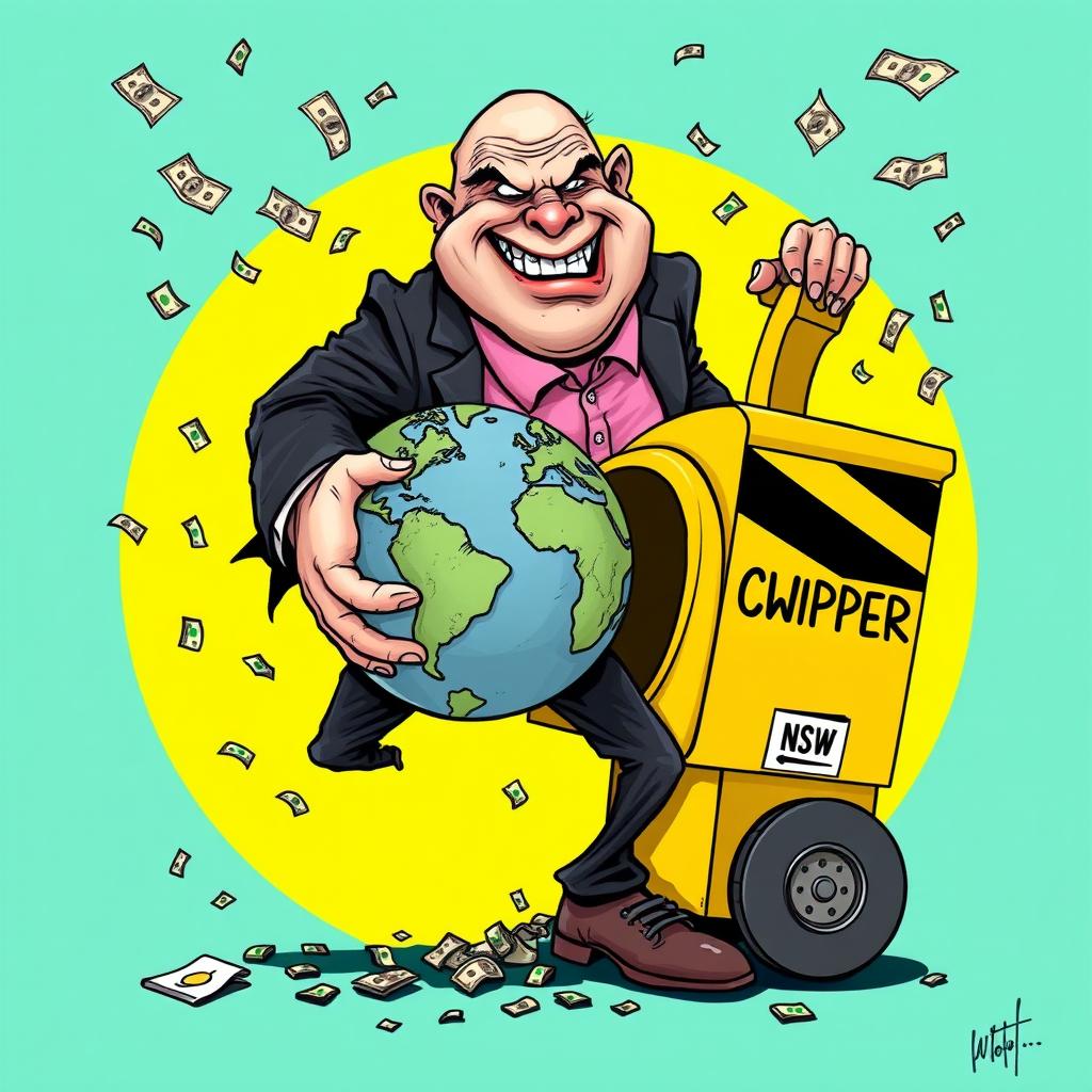Greedy Businessman vs. Earth: A Cartoon Parody