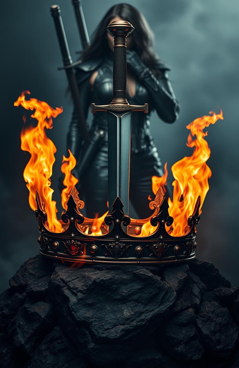 Crowned in Flames: Epic Fire-Infused Masterpiece