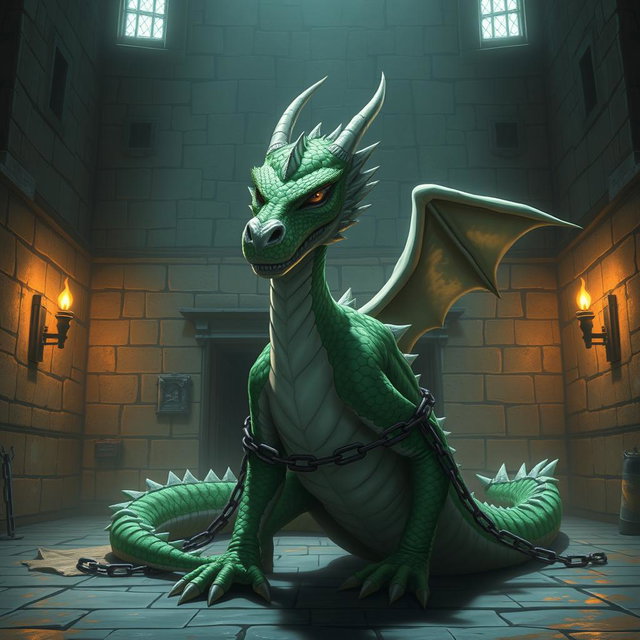 Wounded Anime Dragon in Prison: A Captivating Scene