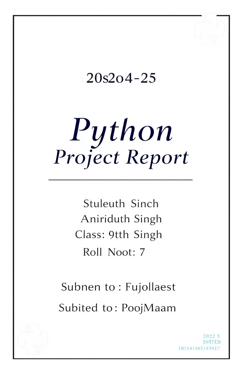 Professional Python Project Report 2024-25