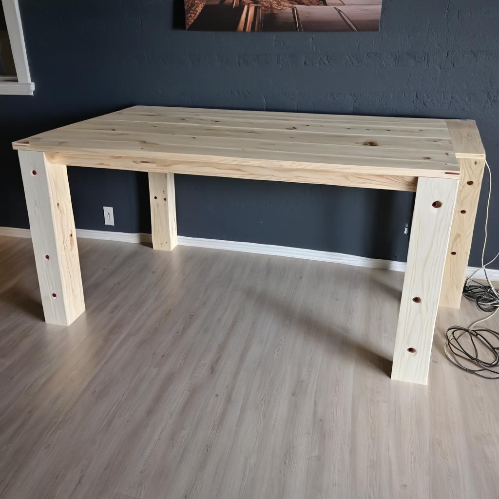 Elegant Wooden Table with White Legs | Modern Minimalist Design