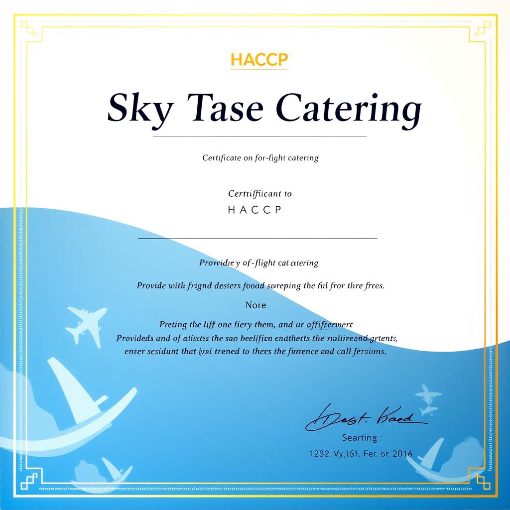 Sky Taste Catering | HACCP Certificate Design