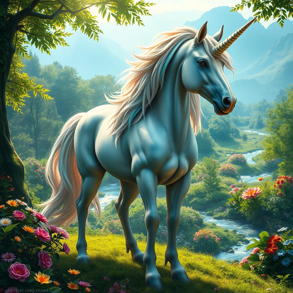 Enchanting Centaurus-Unicorn Hybrid in a Magical Forest