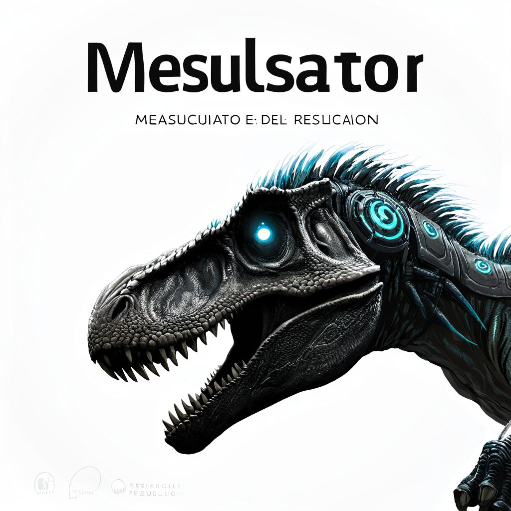 Hyper-Realistic Dinosaur Artwork with Glowing Blue Accents