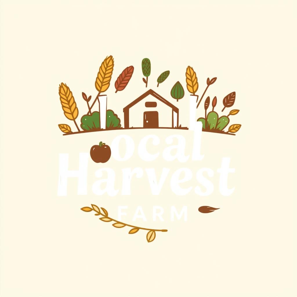 Local Harvest Farm Logo Design - Rustic & Organic Aesthetic