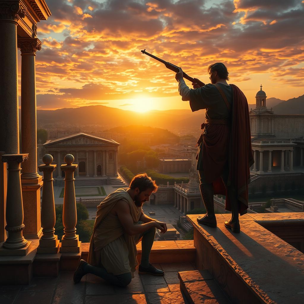 Dramatic Showdown: Roman Balcony Standoff
