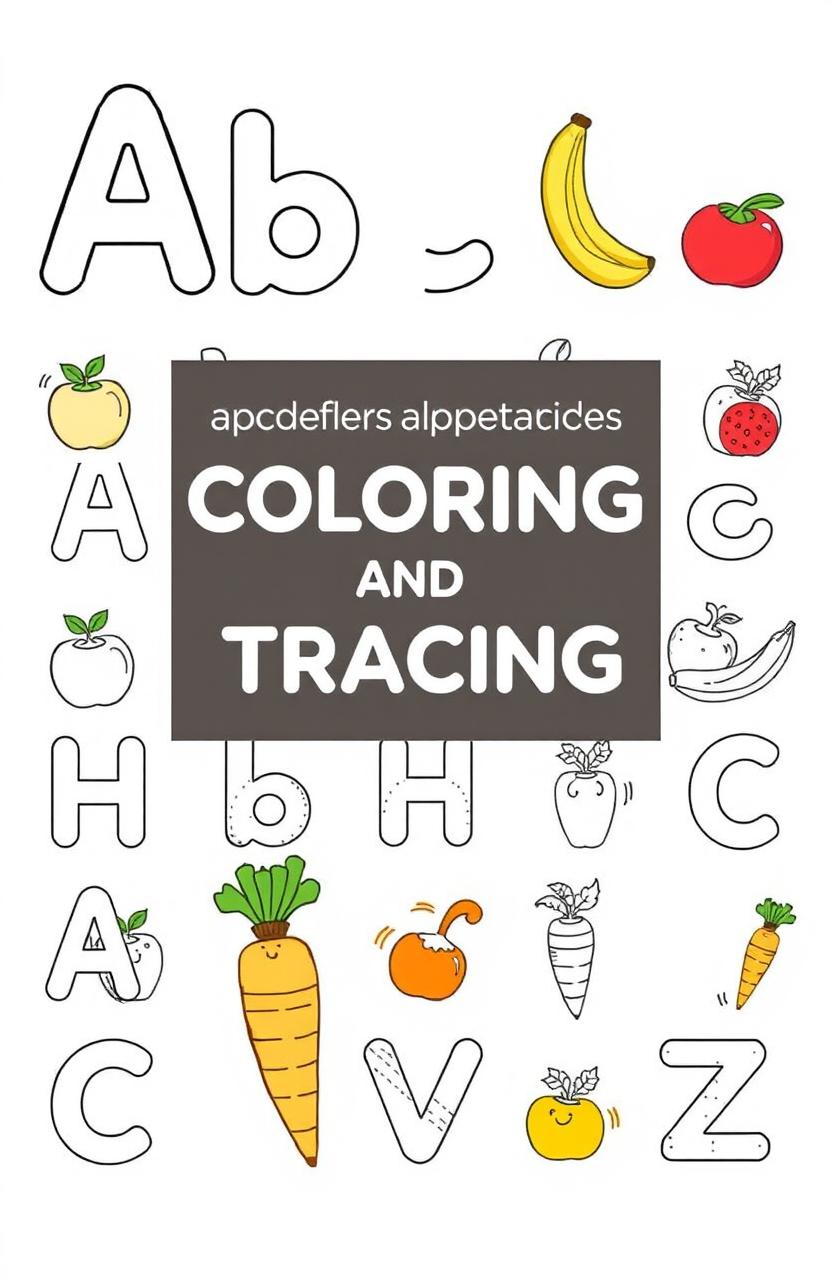 A to Z Fruits & Vegetables Coloring Book