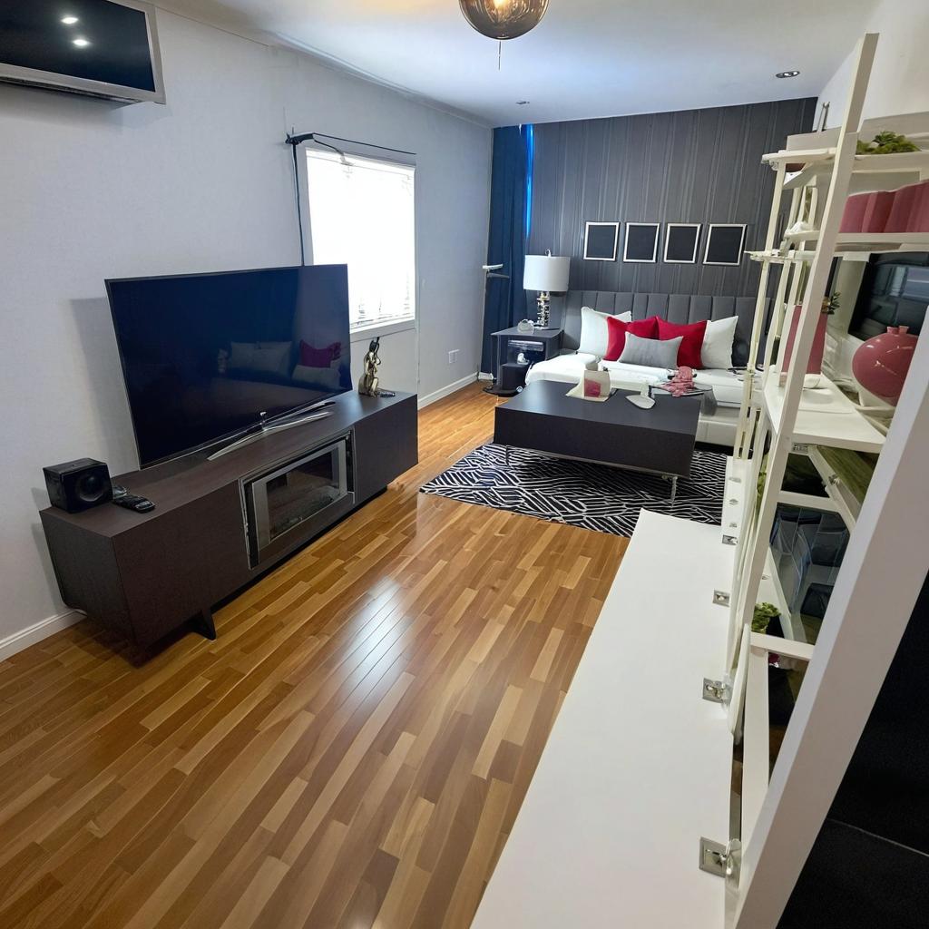 Modern Bedroom and Workspace Design - Sleek Aesthetic for Comfort