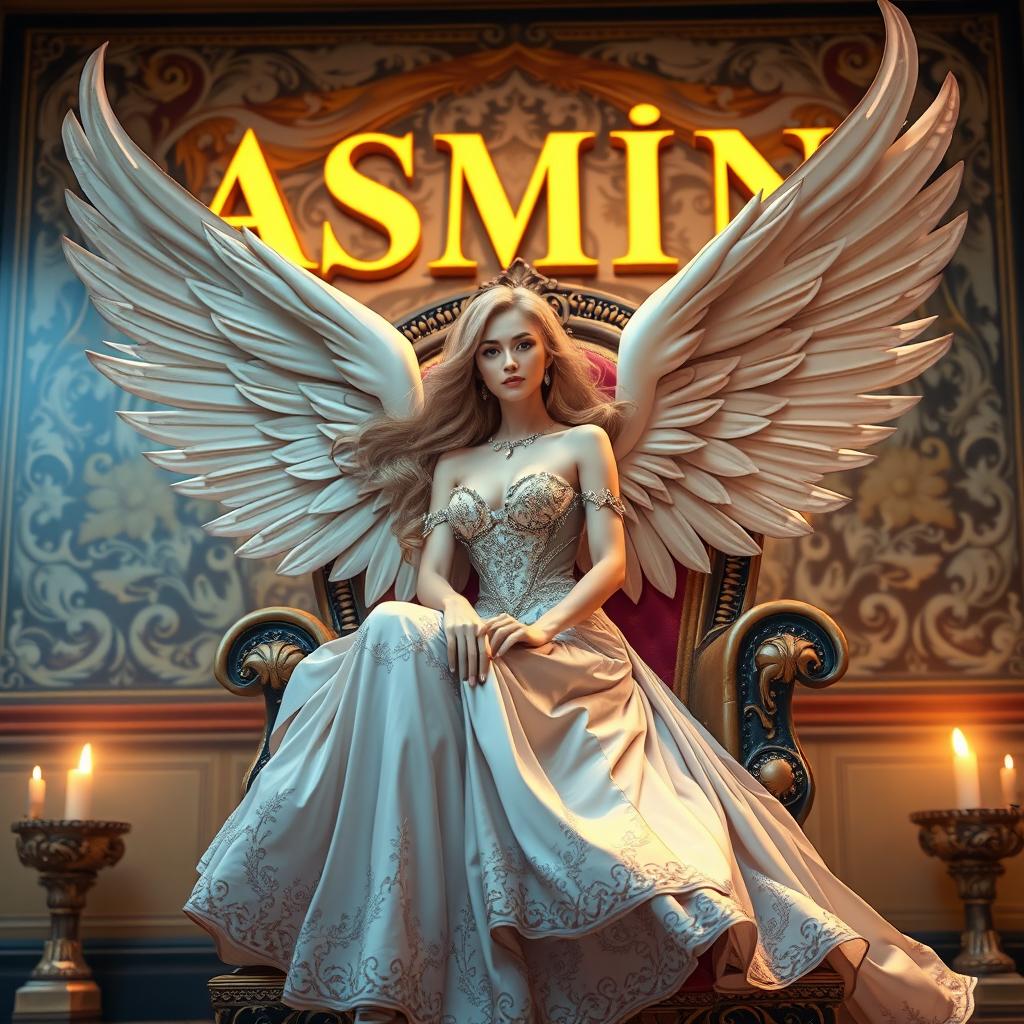 Majestic Winged Lady on Her Throne