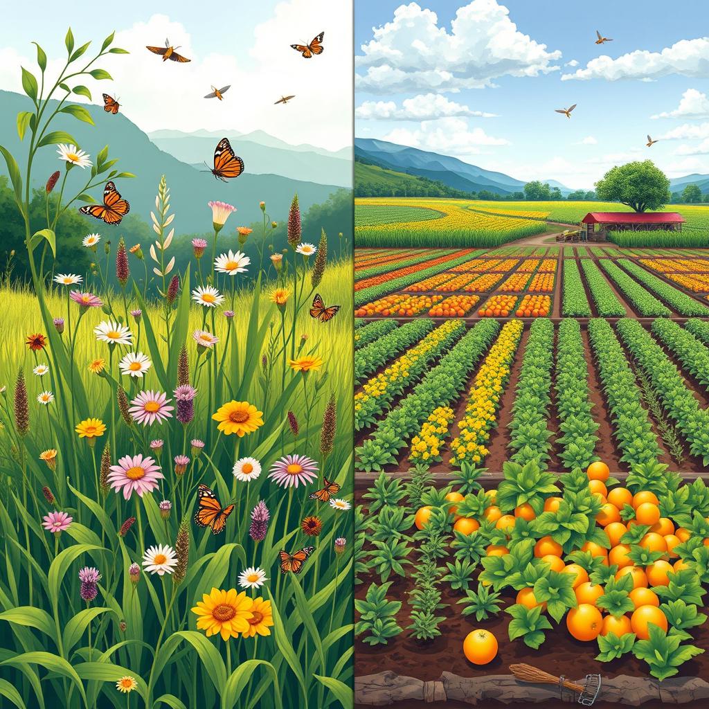 Wild vs. Domesticated Crops: A Vibrant Illustration