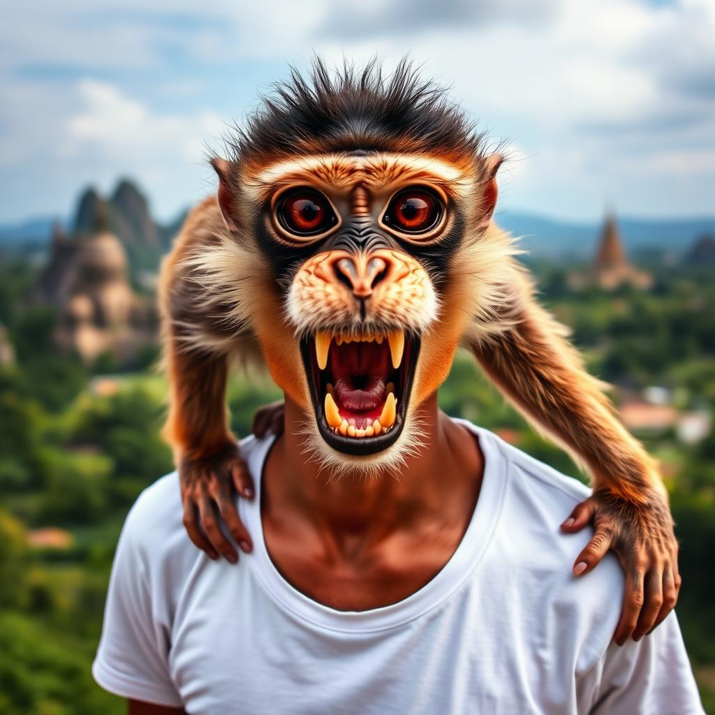 Fierce Monkey and Thai Man: A Cultural Portrait of Contrast