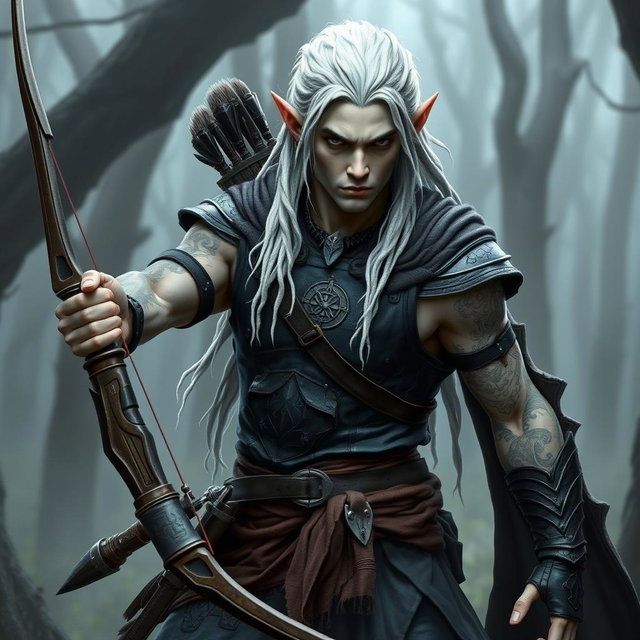 Epic Male Elf Battle Ranger in Action