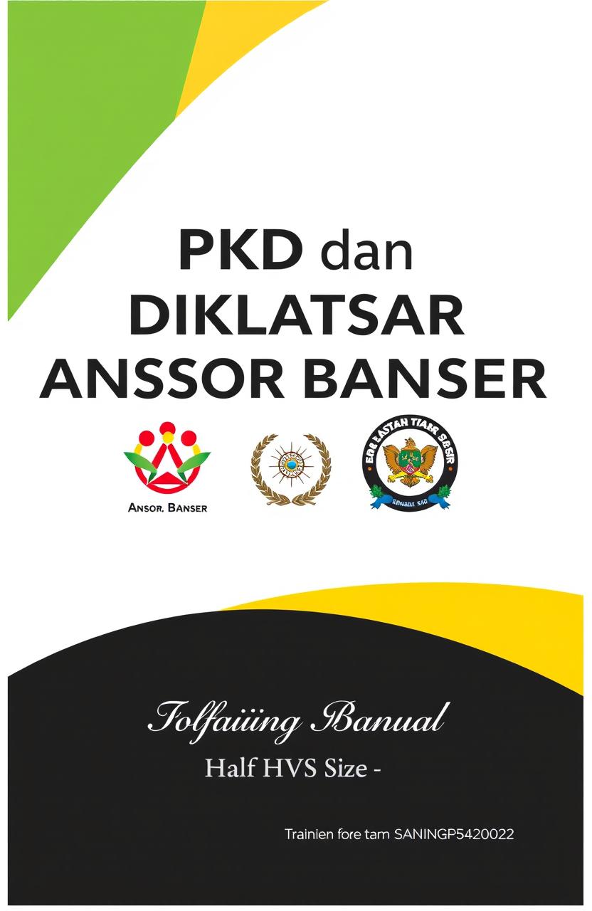Modern Book Cover Design for 'PKD dan DIKLATSAR ANSOR BANSER'