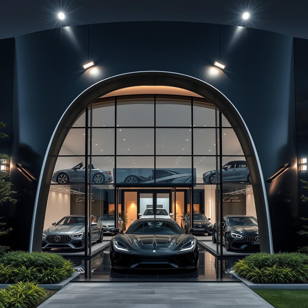 Luxury Car Showroom Elevation: A Modern Design Inspired by Automotive ...