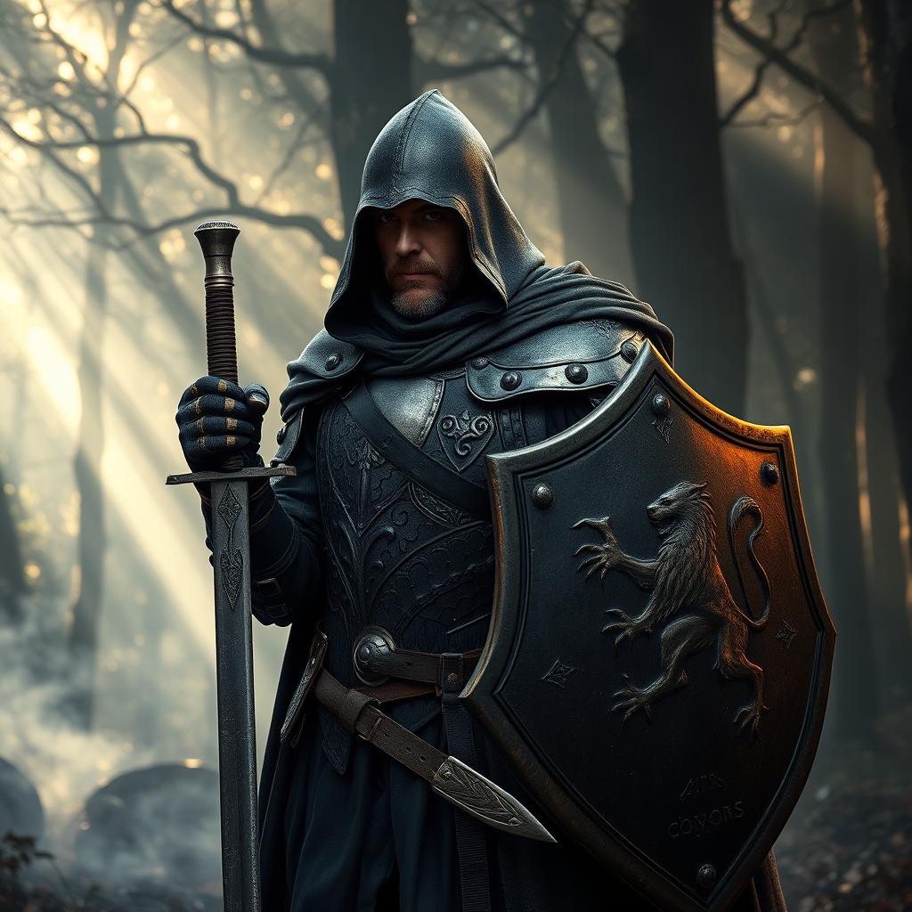 Epic Medieval Warrior in Enchanted Forest - AI Generated Art