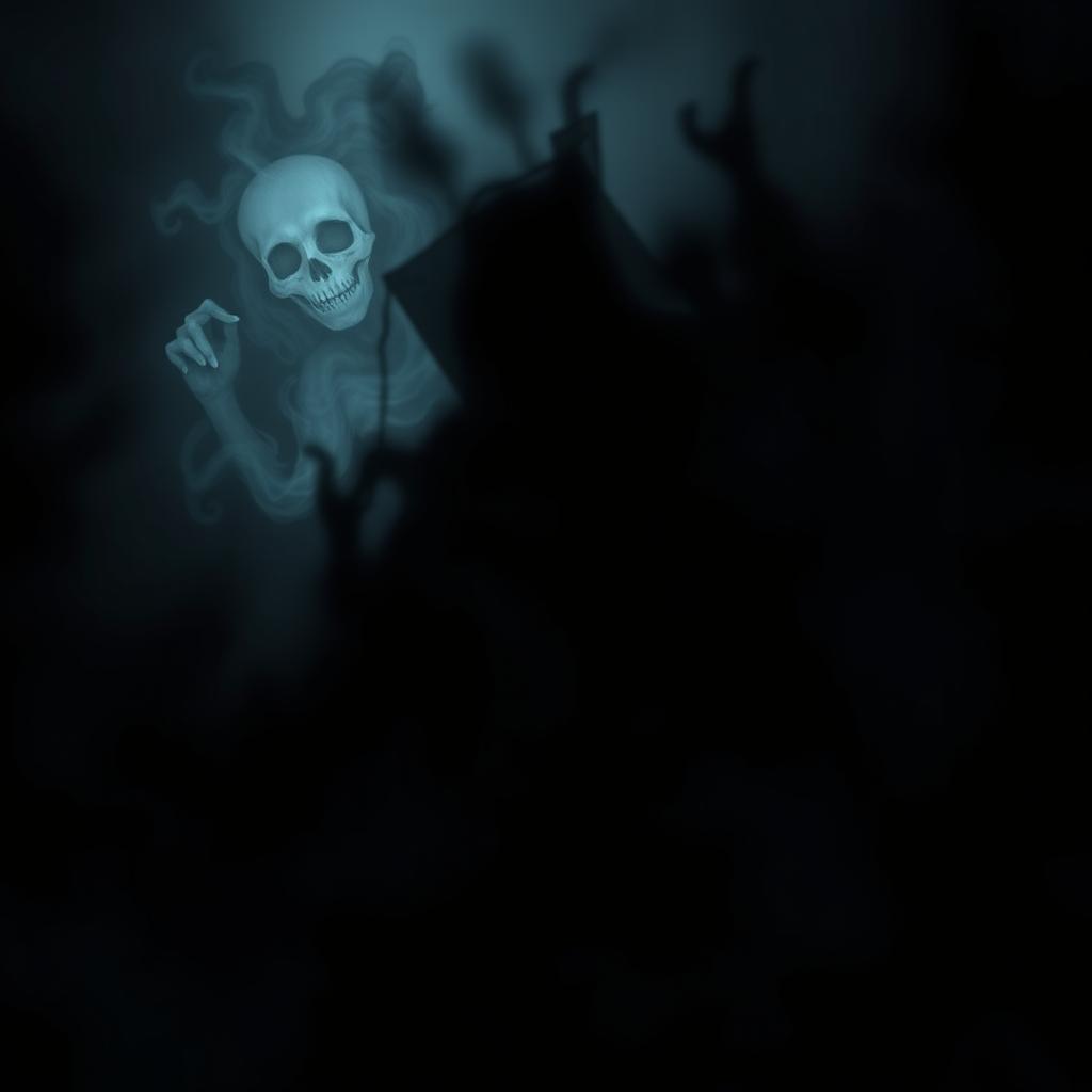 Eerie Abstract Horror Scene: Shadows & Distorted Shapes