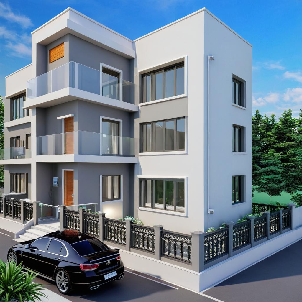 Modern Three-Story House Design in Trendy Colors | Idyllic Ideas