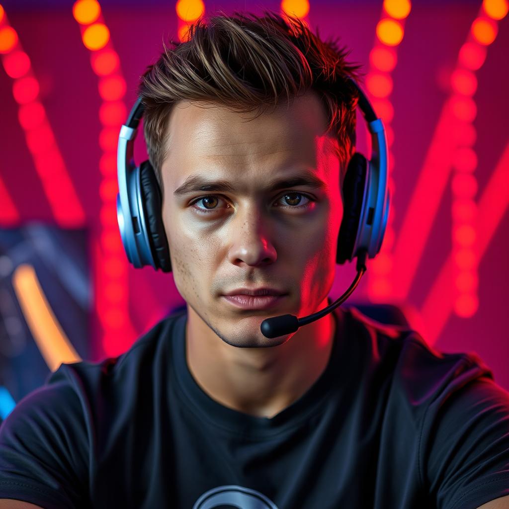 Dynamic Gamer Portrait: Capturing Passion in Gaming