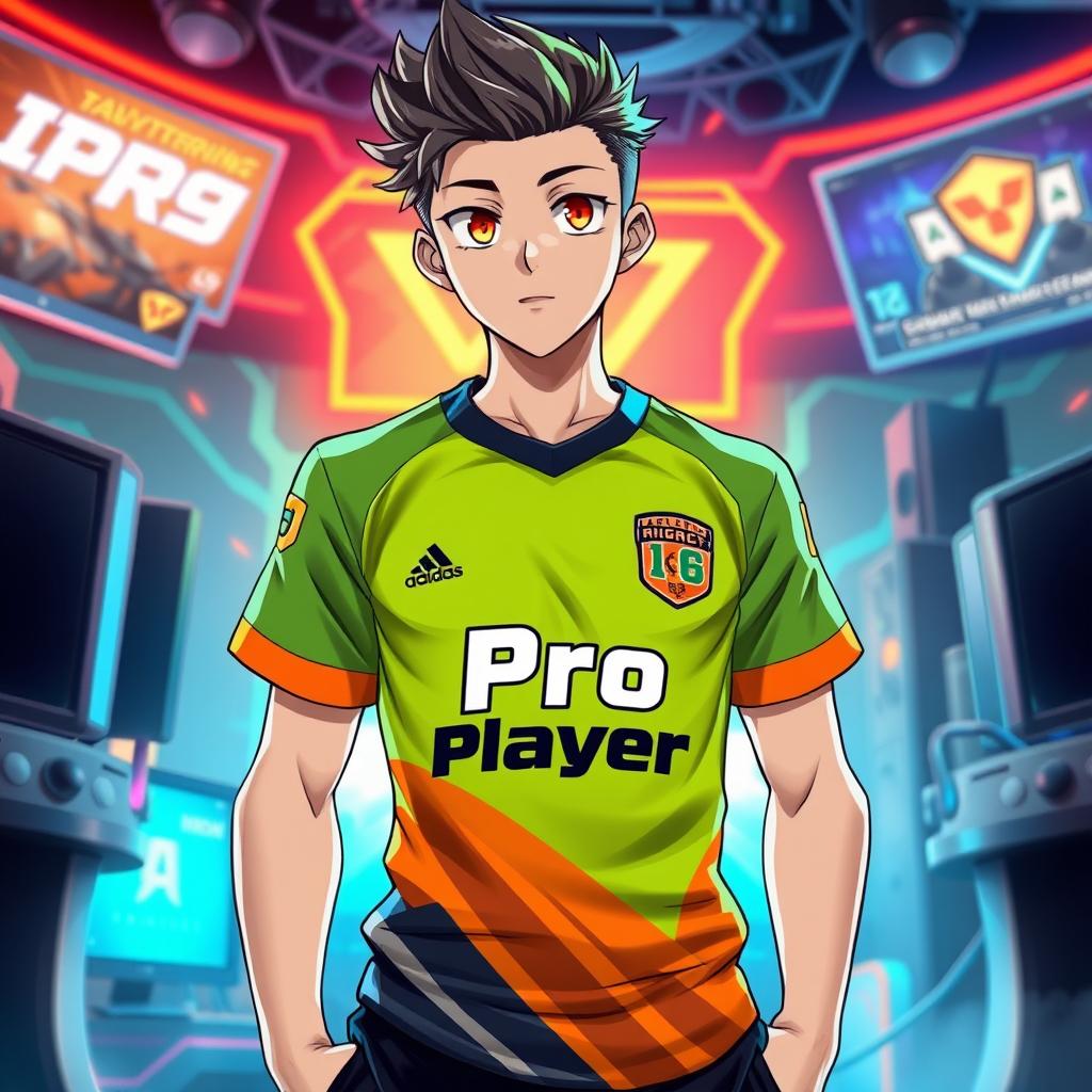 Handsome Anime Boy in Dynamic Gaming and Urban Environments