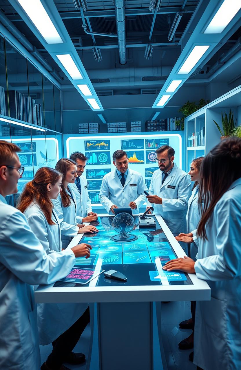 Innovative Scientists Collaborating in a Cutting-Edge Laboratory