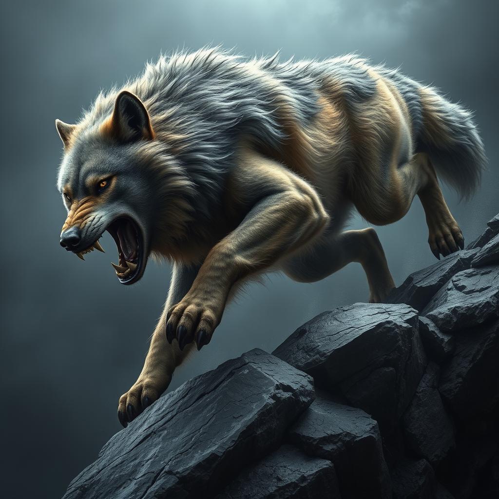 Epic Wolf Emerges: High-Resolution AI Artwork