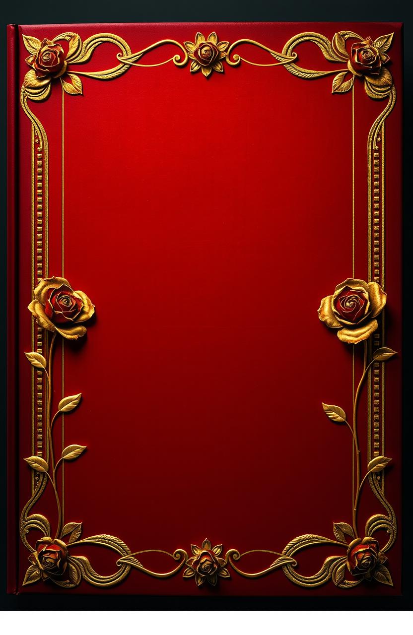 Mystical Elegance: Dark Red and Gold Greek Underworld Cover Design