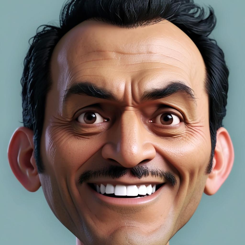 3D Cartoon Portrait of a Friendly Indonesian Man