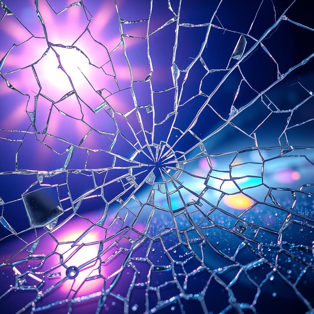 Stunning Artistic Representation of Shattered Glass with Kaleidoscopic ...