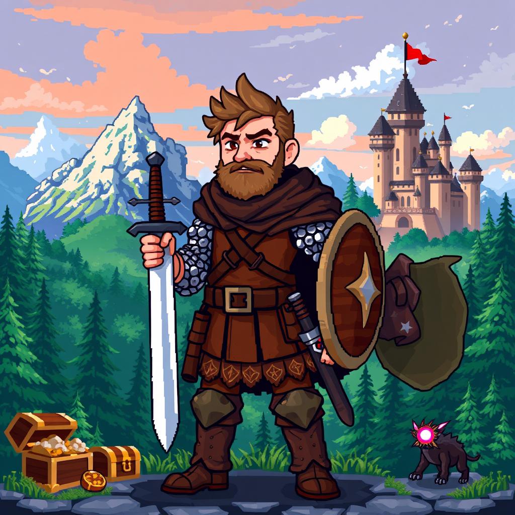 Epic Medieval Adventurer in Pixel Art | Idyllic