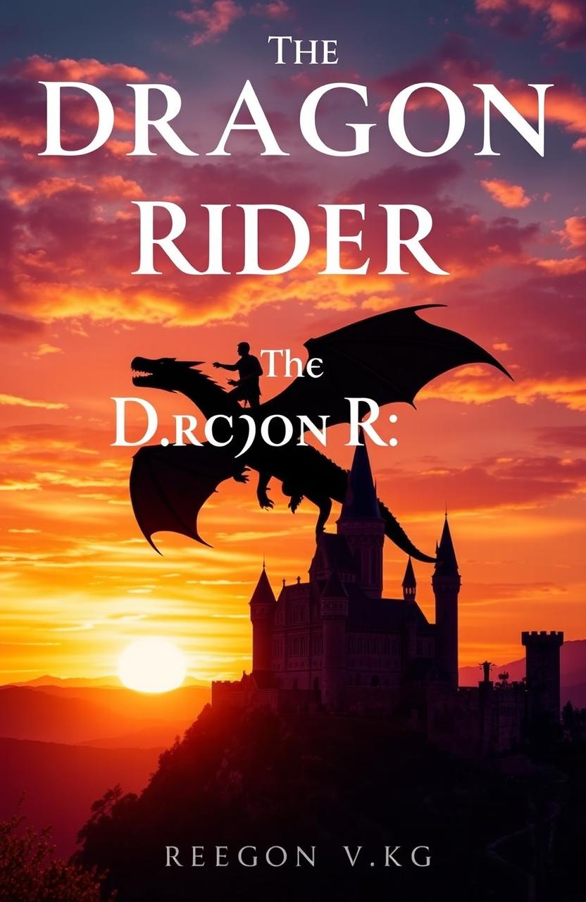 The Dragon Rider: A Fantastical Sunset Over a Majestic Castle