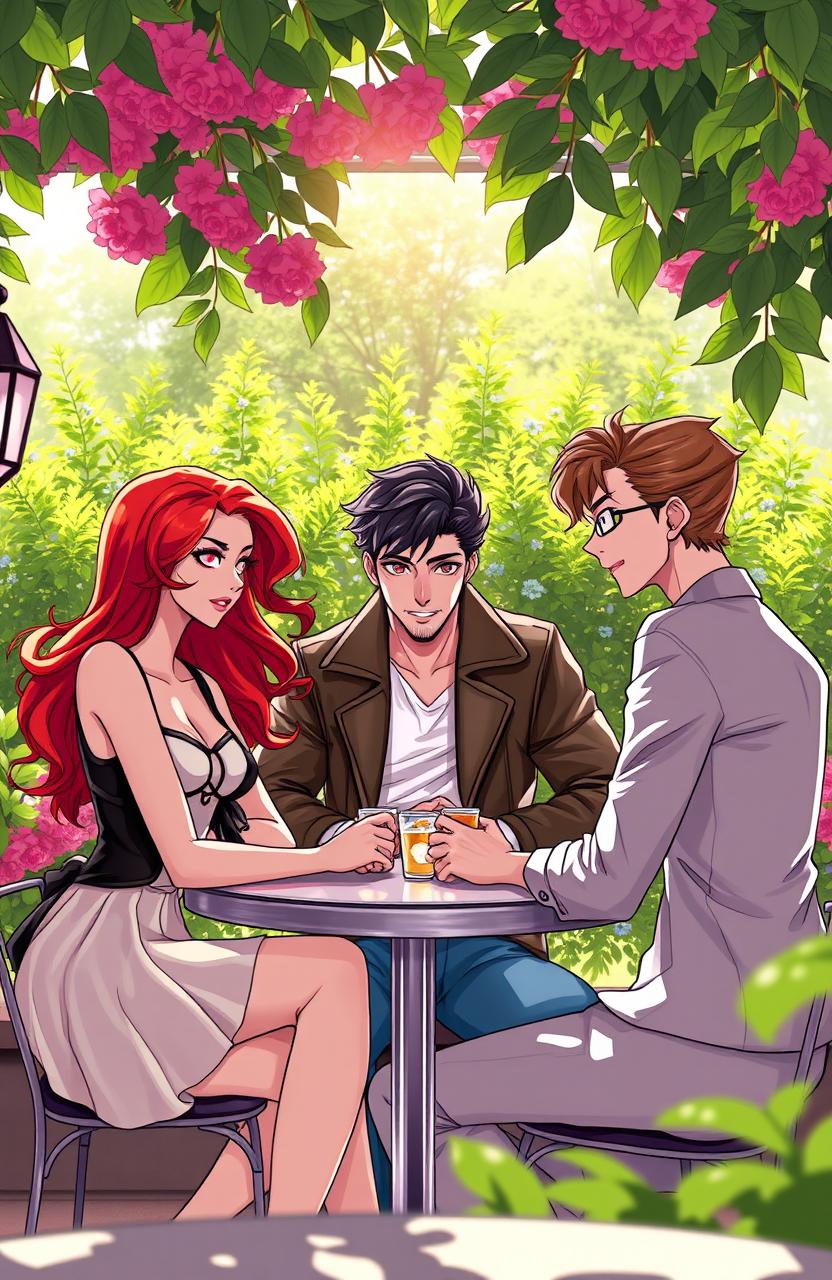 Dramatic Love Triangle: A Romantic Café Scene