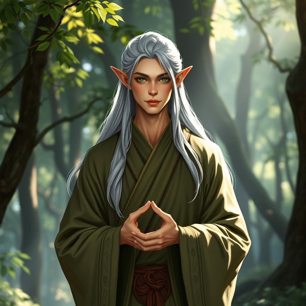 Epic Elf Monk: Combat Agility & Serene Meditation