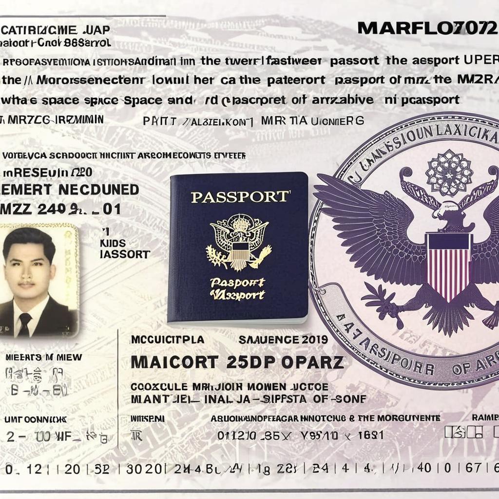 Photorealistic Digital U.S. Passport Design with Detailed Layout