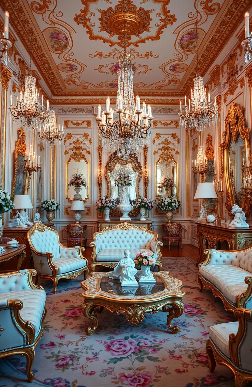 Luxurious Rococo-Style Interior: A Visual Journey Through Elegance