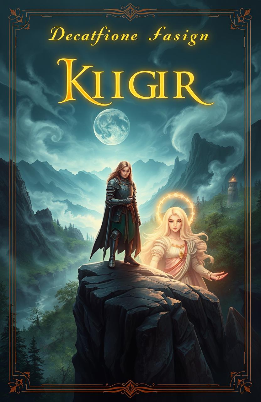 Mystical Book Cover Design: Knight & Ethereal Sister Adventure