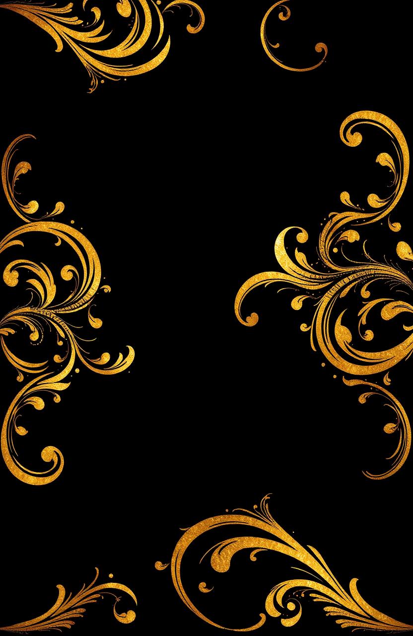 Elegant Black and Gold Composition - Luxurious Art Design