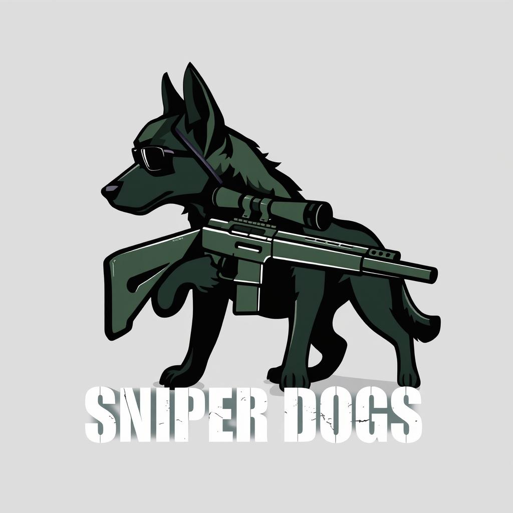 Bold Logo Design for Sniper Dogs - Tactical Dog Silhouette