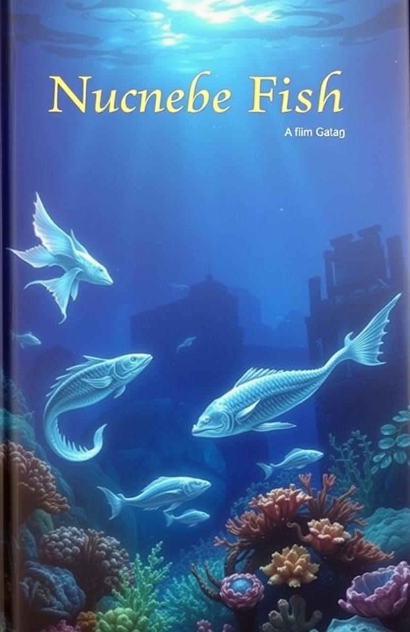 Enchanting Underwater Book Cover Design with Mythological Fish