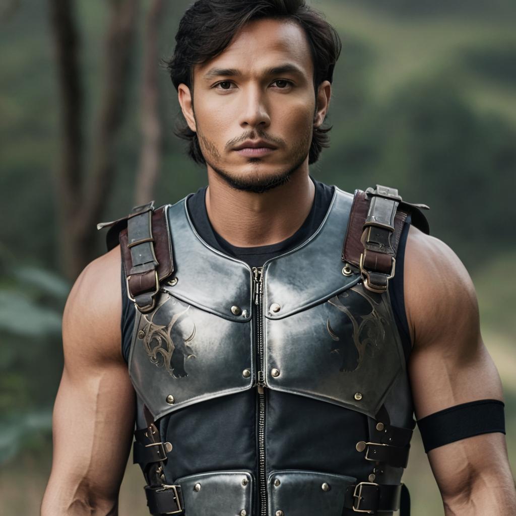Intense Fantasy Warrior: Armored Strength and Intricate Design