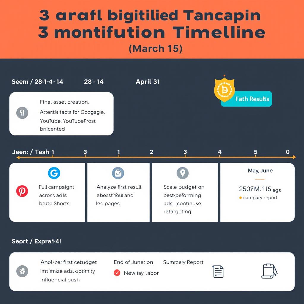 3-Month Digital Marketing Campaign Timeline: March Launch & Optimization