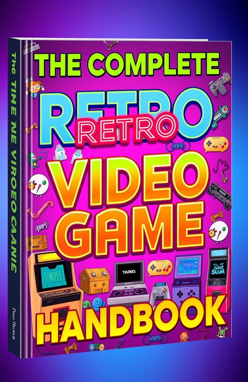 The Complete Retro Video Game Handbook - A Nostalgic Book Cover Design