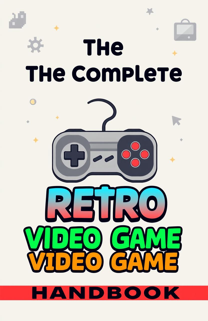 Retro Video Game Handbook Cover Design | Nostalgic Aesthetic