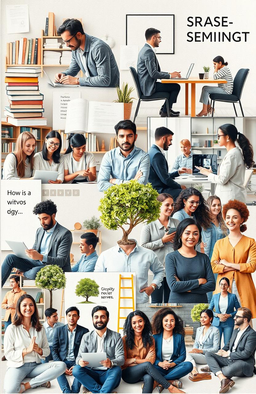 Diverse Self-Development Collage: Inspiring Growth in the Workplace