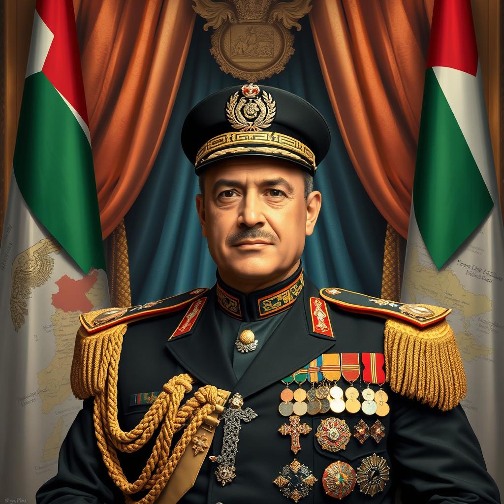 Majestic Portrait of King Abdullah II | Jordanian Heritage in Focus