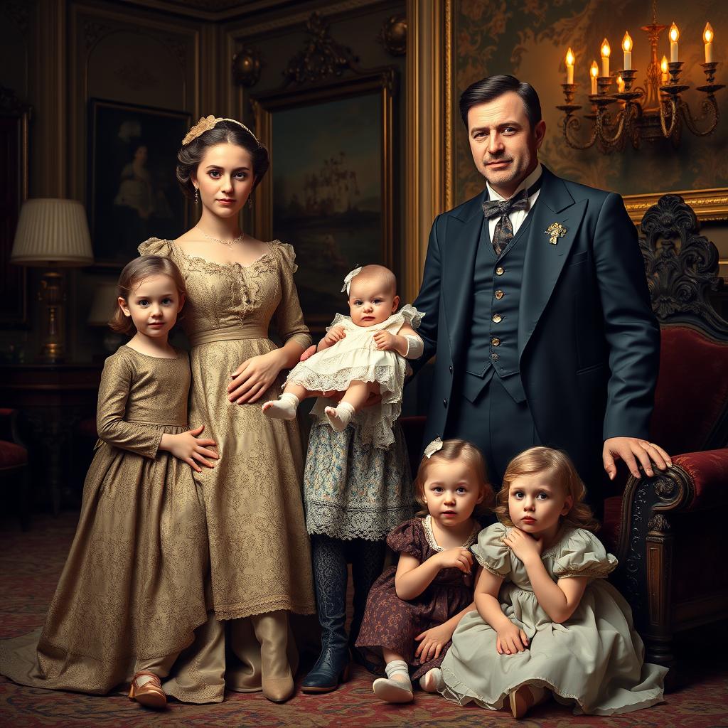 Elegant Victorian Family Portrait - A Glimpse into the Past