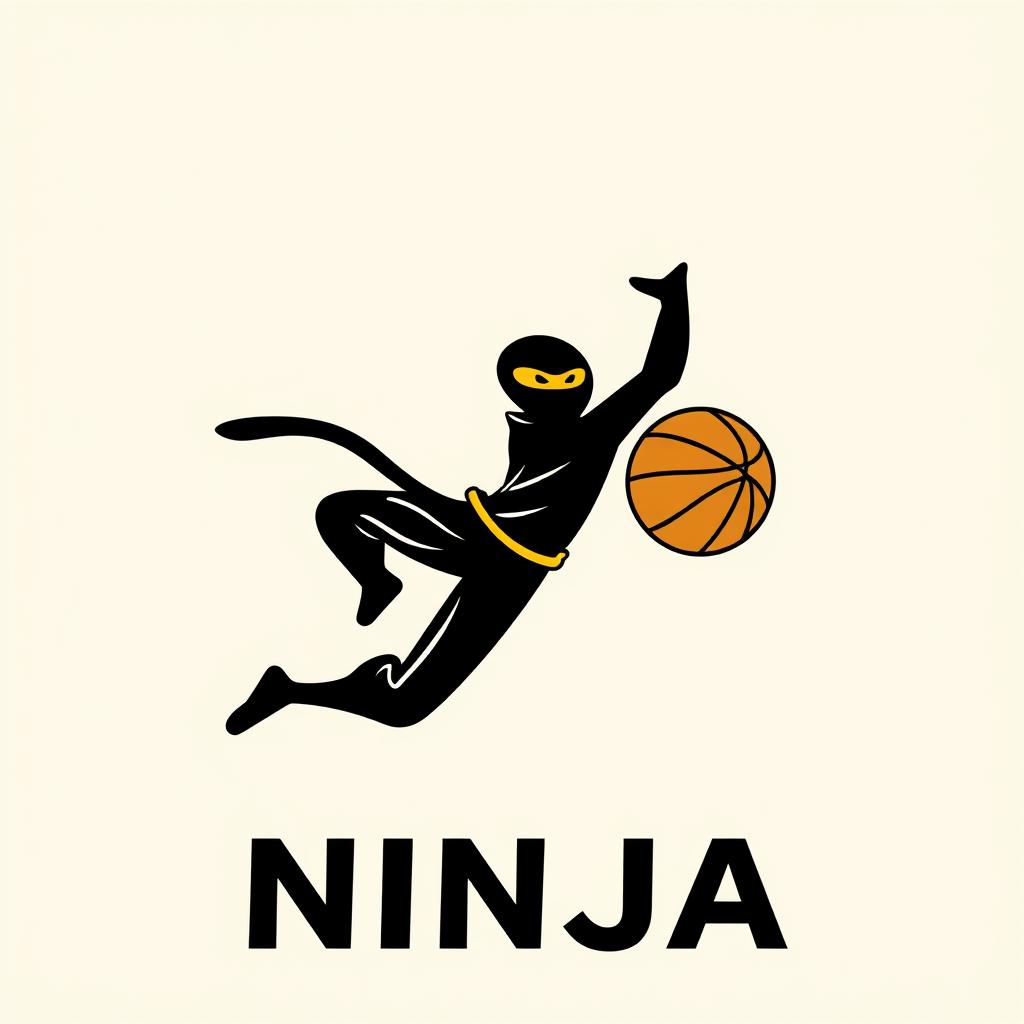 Ninja Dunking a Banana: Modern Logo Design
